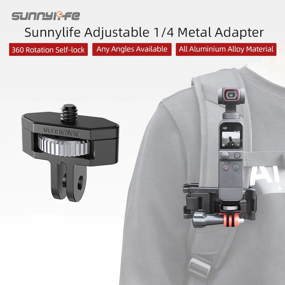 Sunnylife 360 Metal Mount Adapter 1/4" Screw for GoPro HERO 12 11 10 9 ...