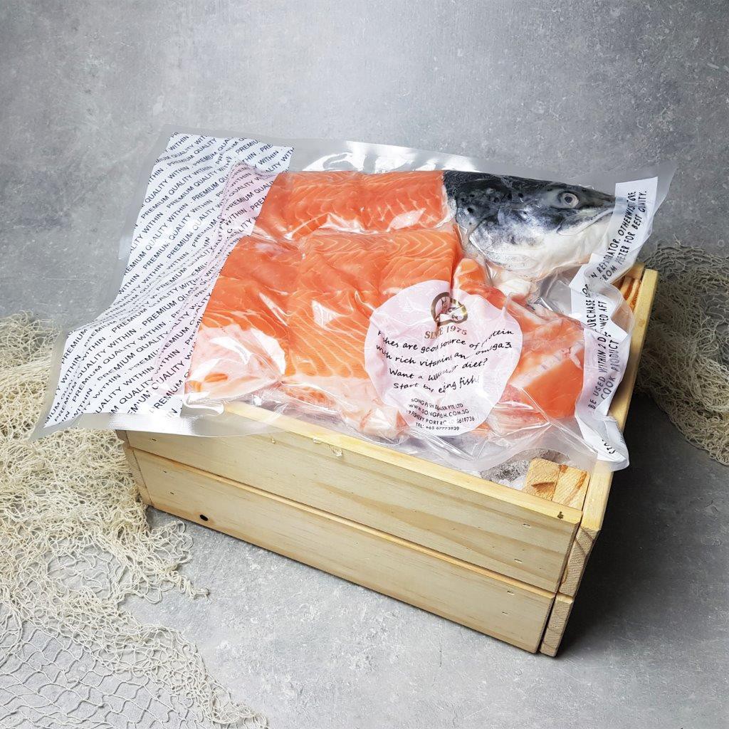 [Song Fish] Air-flown Norwegian Salmon, Half Fish, 1.8kg | Shopee Singapore