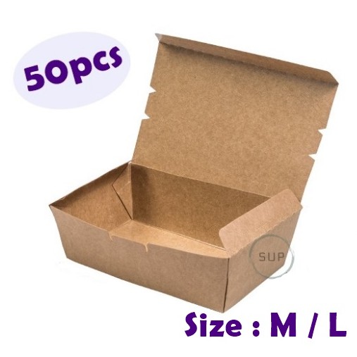 Disposable Paper Lunch Box (Medium / Large) / Take Away / Food ...