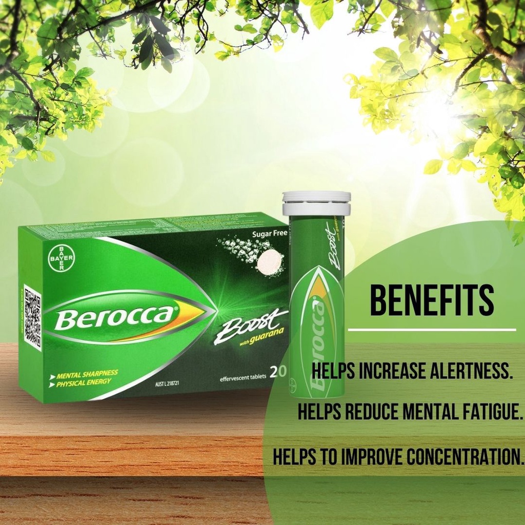 Berocca Boost Energy Vitamin With Guarana Effervescent Tablets 20 ...