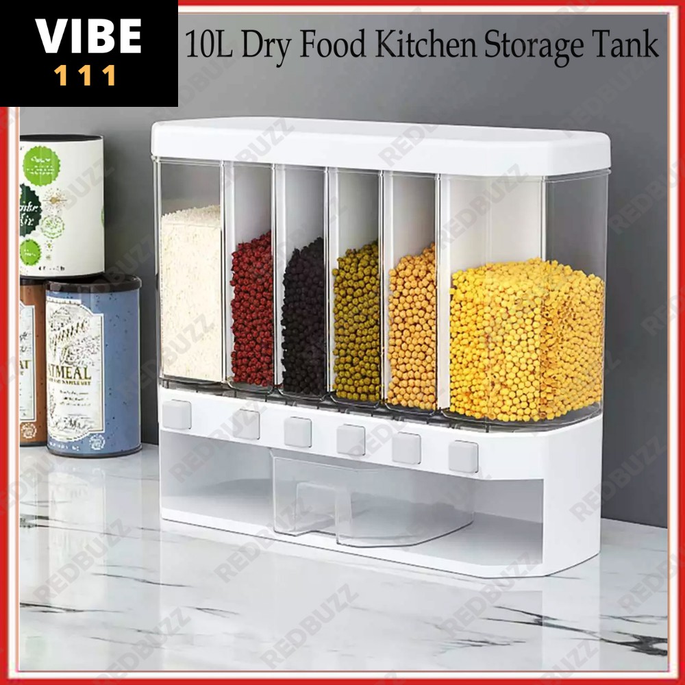 10L Wall Mounted Food Storage Box Kitchen Wall-mounted Container Cereal ...