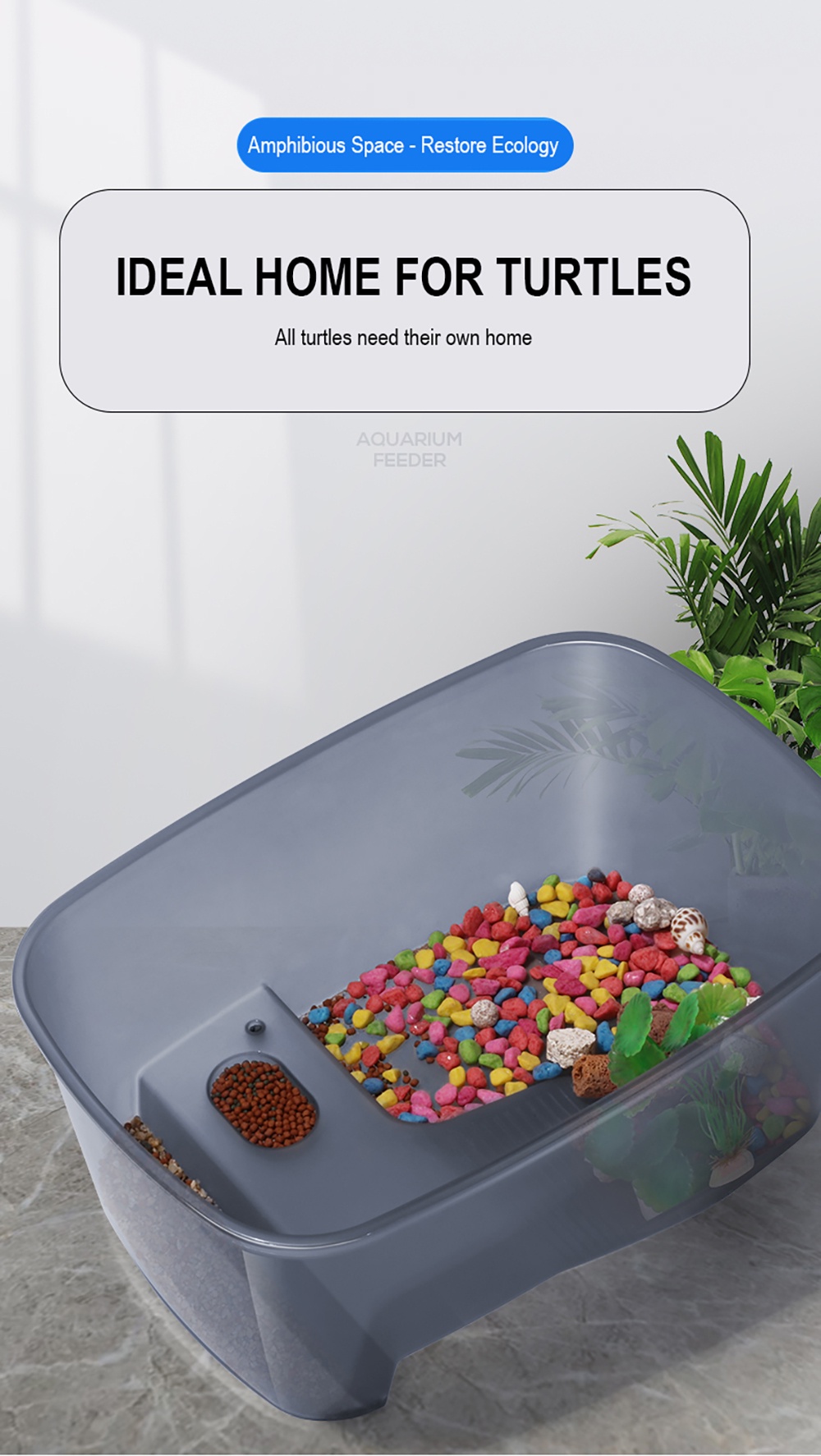 YEE Turtle Tank, Tortoise Tank With Super Large Scape, Turtle Tank ...