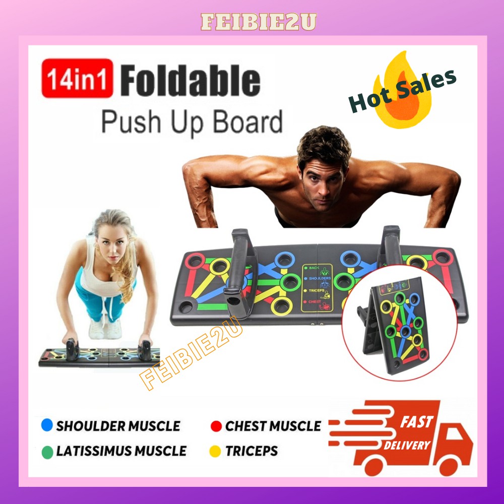 New Foldable Gym Push Up board bar Rack 14 in 1 Fitness Equipment ...