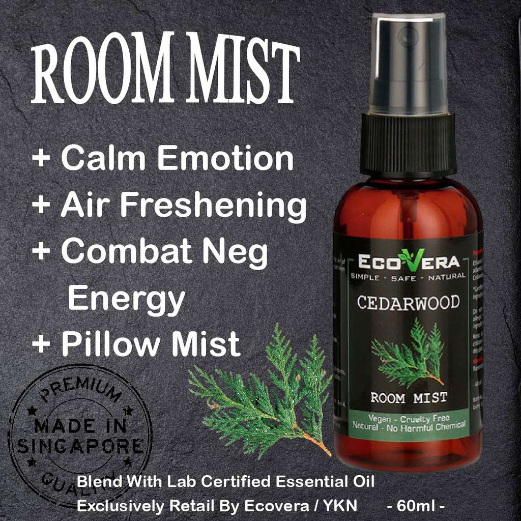 Ecovera Cedarwood Room Mist, Linen Mist, Natural Aromatic Mist, Made of Essential Oil, Relax ...