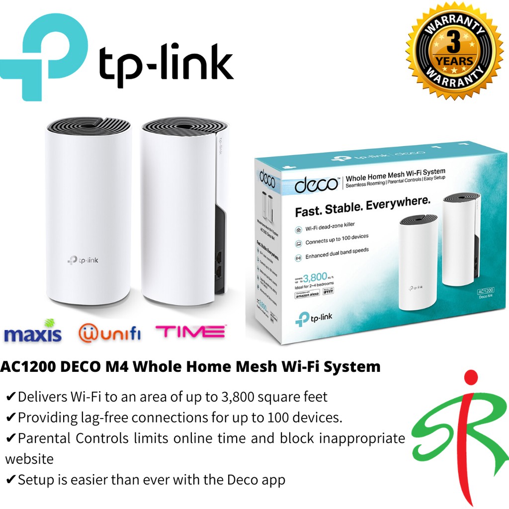 TP-Link Mesh Wi-Fi System Deco M4 AC1200 [2/3 PCS] | Shopee Singapore