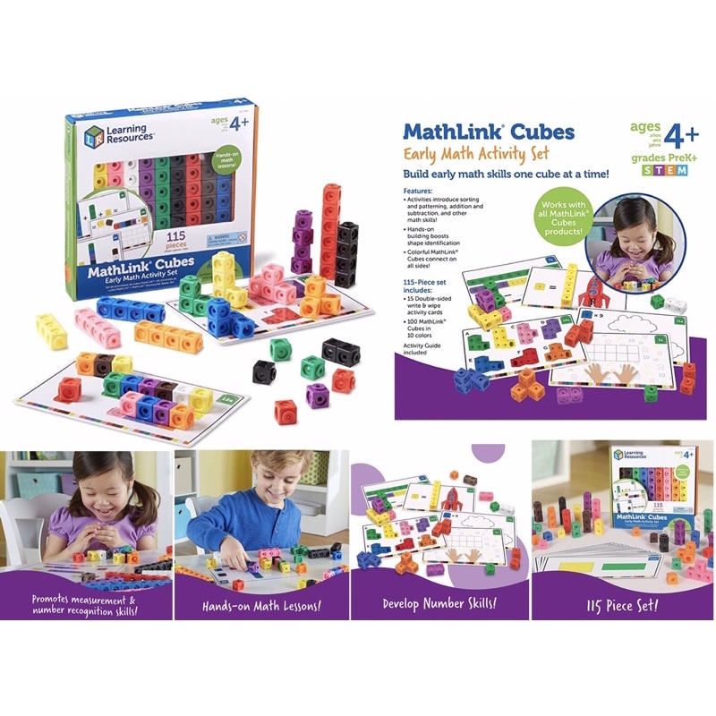 Learning Resources Mathlink Cubes Early Math Activity Set (115 Piece) | Shopee Singapore