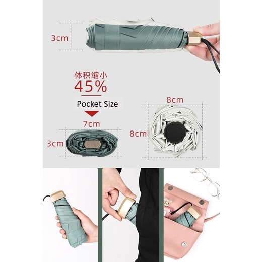 Pocket Size Umbrella UV50 Protection/Compact & Light Weight/Small ...