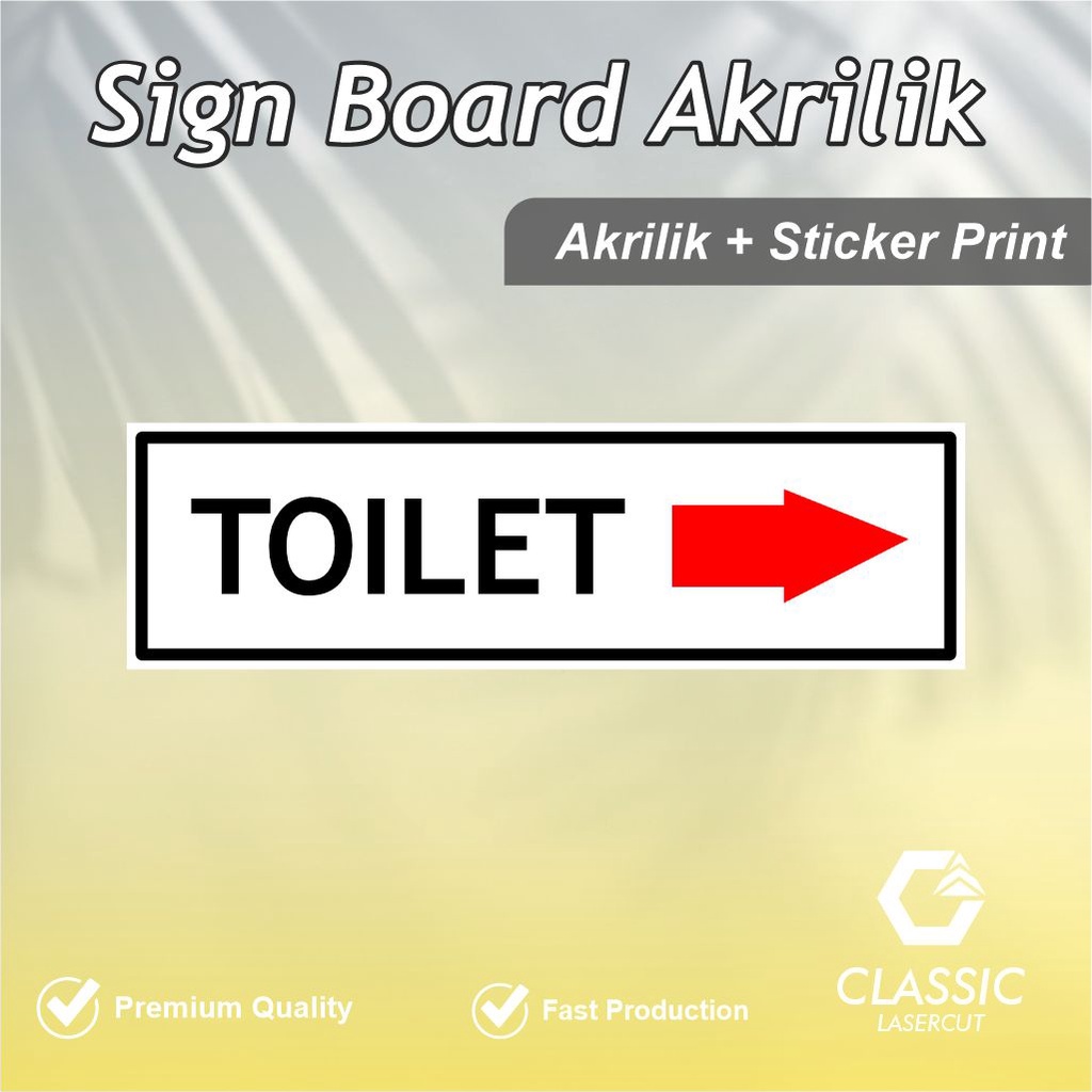 PUTIH Right White Acrylic Toilet Sign Board / Acrylic Sign Board ...