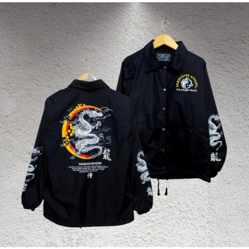 HITAM Black Dragon coach Jacket/Cool Men's Parachute Jacket | Shopee ...