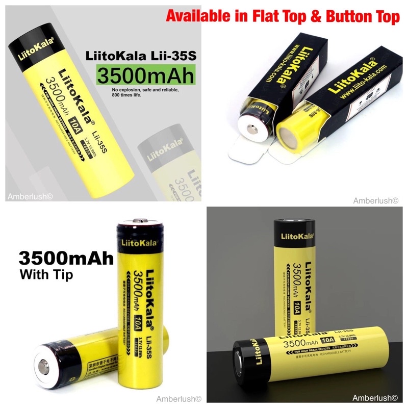 Liitokala Lii-35S 3500mah 7A 10A 18650 3.7V Li-ion Rechargeable Cell ...