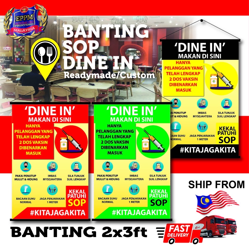 BANTING SOP DINE IN 2x3ft (Readymade Design) | Shopee Singapore