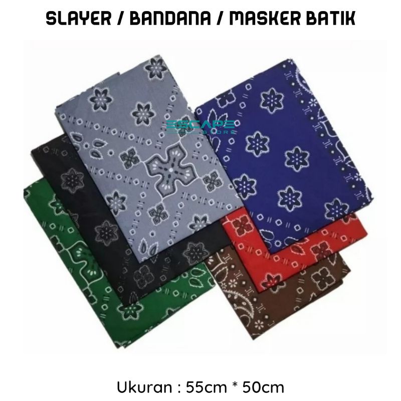 Slayer mask, bandana, handkerchief, batik motif | Shopee Singapore