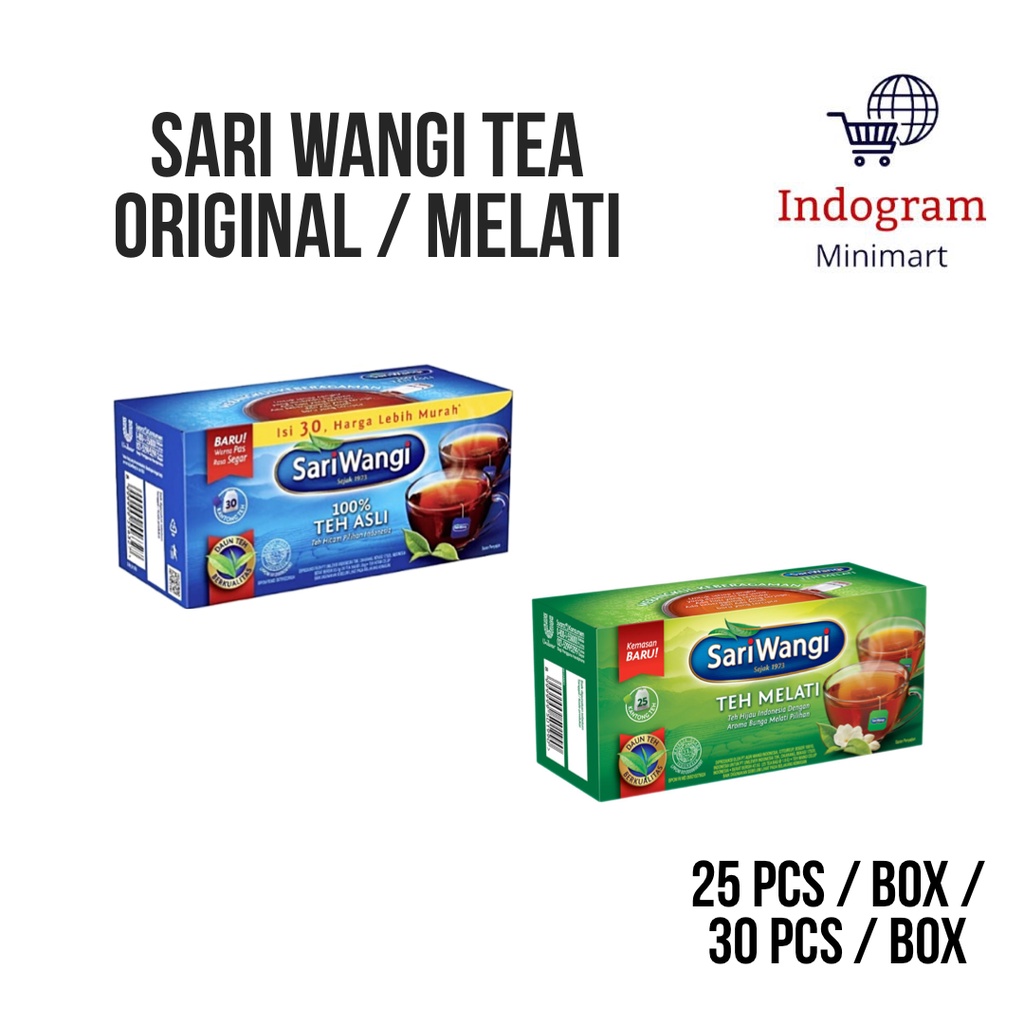 Teh Sari Wangi - Black Tea / Melati (30 pcs/box/ 25 pcs/box) | Shopee ...