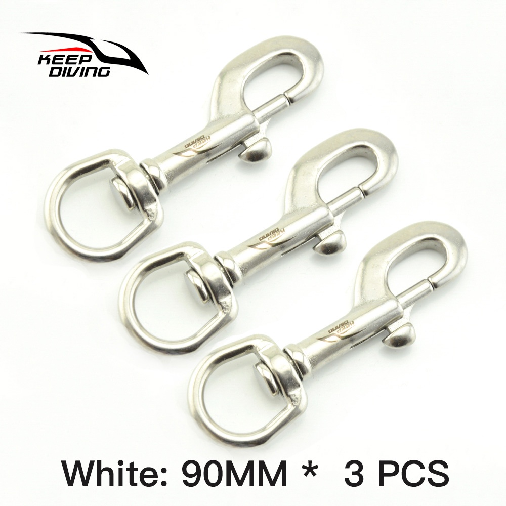 KEEP DIVING 75/90MM 316 Stainless Steel Bolt Snap Hook Clip Diving Hook ...