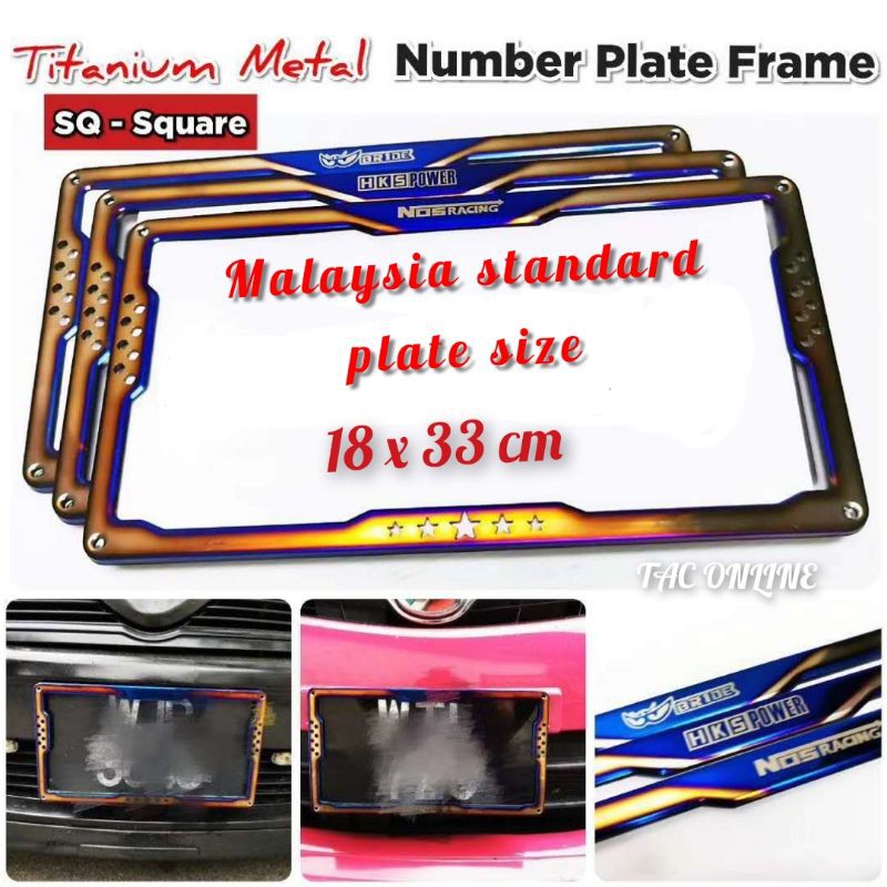 TITANIUM BLUE NUMBER PLATE LICENSE FRAME BRIDE HKS NOS TOYOTA HONDA ...