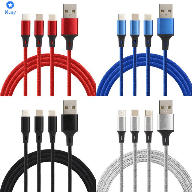 3-in-1 fast charging cable one-to-three data cable braided fast ...
