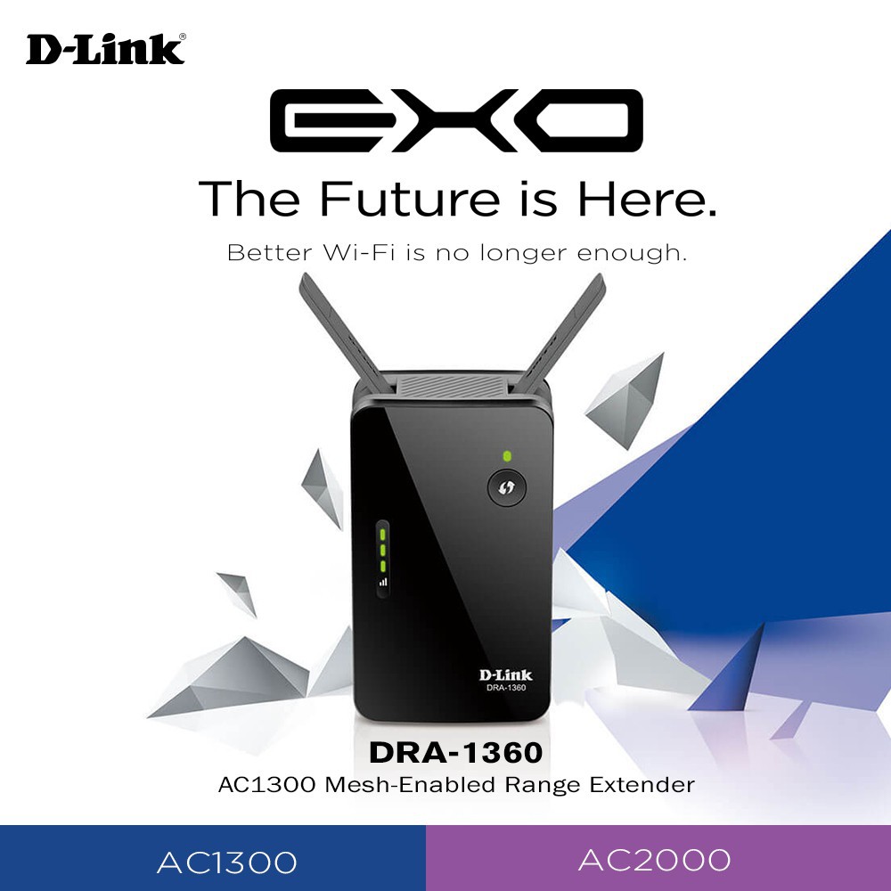 D-LINK DRA-1360 AC1300 Mesh-Enabled Range Extender EXO WI-FI MESH ...