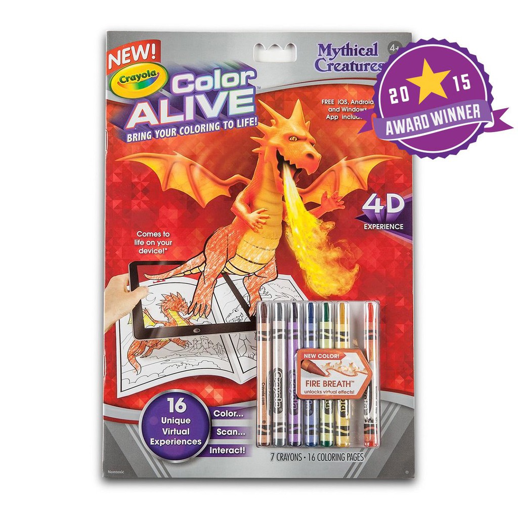 Crayola Color Alive-Mythical Creatures Coloring Book With Crayons 4d ...