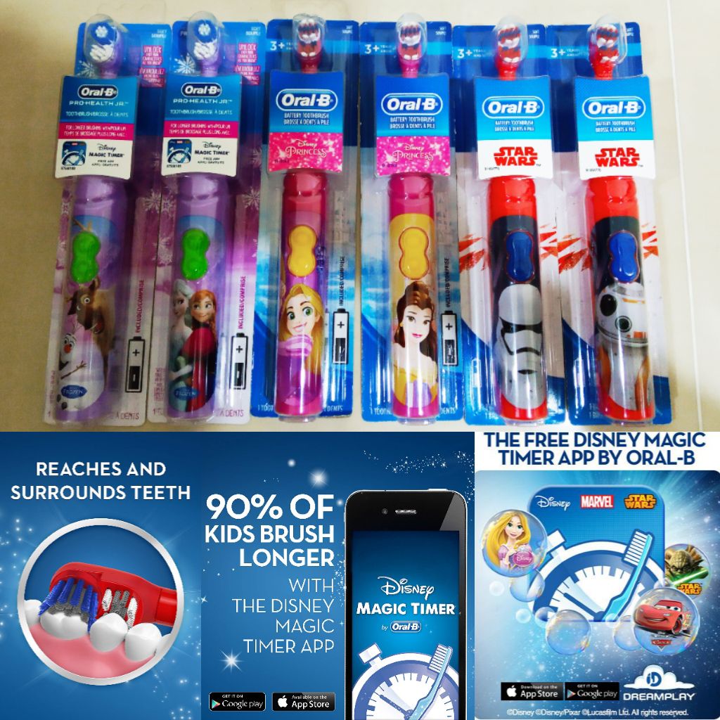 Oral-B Colgate Battery Powered Kids Toothbrush Disney Princess Frozen ...