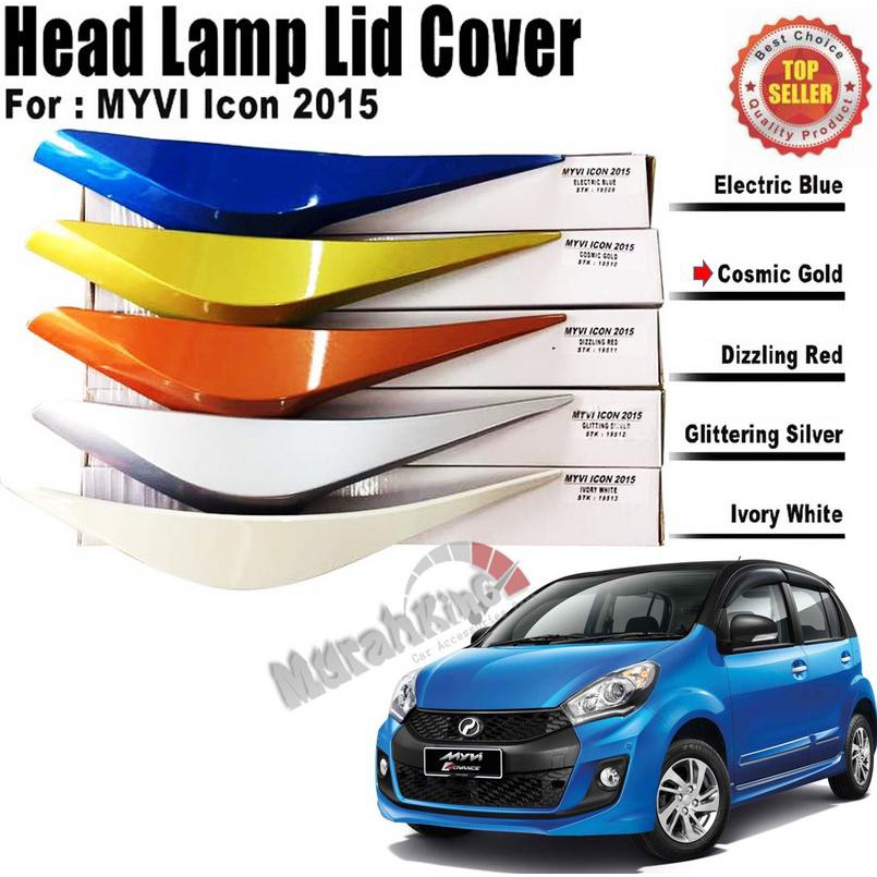 Perodua Myvi Icon 2015 Custom Fit ABS Car Headlamp Eyelid (Cosmic Gold ...