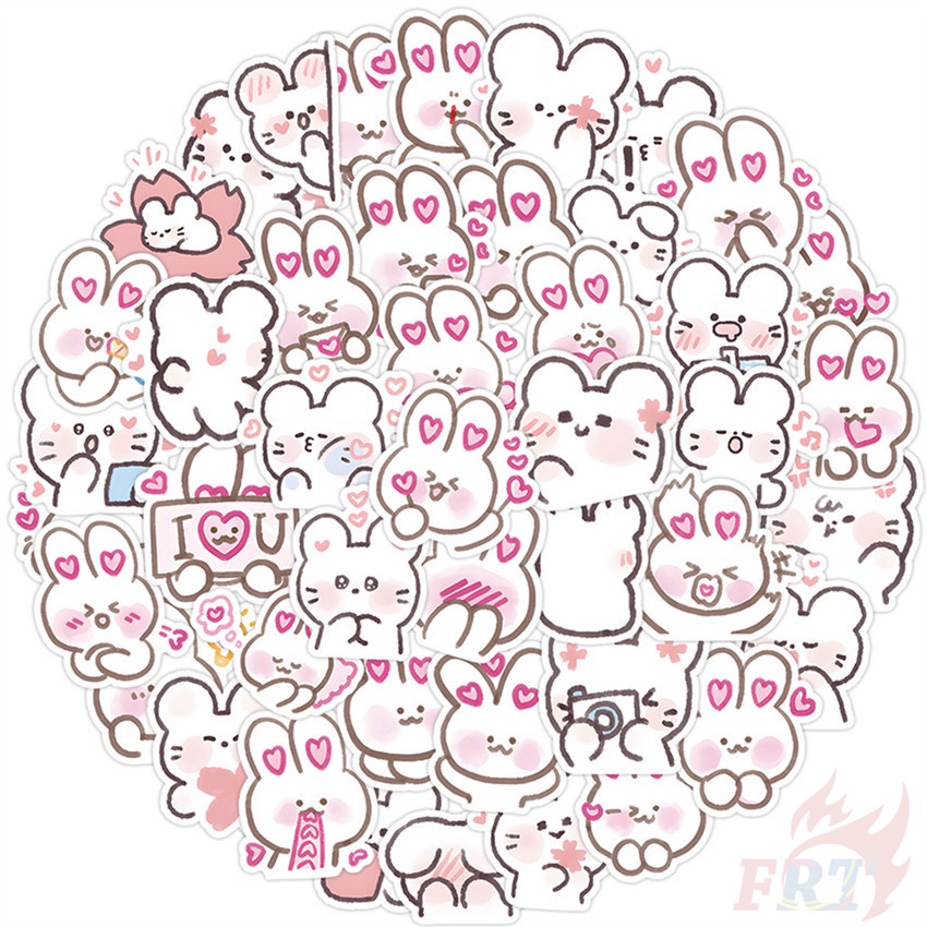 60Pcs/Set Q Funny Rabbit Stickers DIY Fashion Waterproof Decals Doodle ...