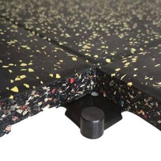 Rubber gym mats High Density EPDM Rubber Tile Mat With Connector 20mm ...