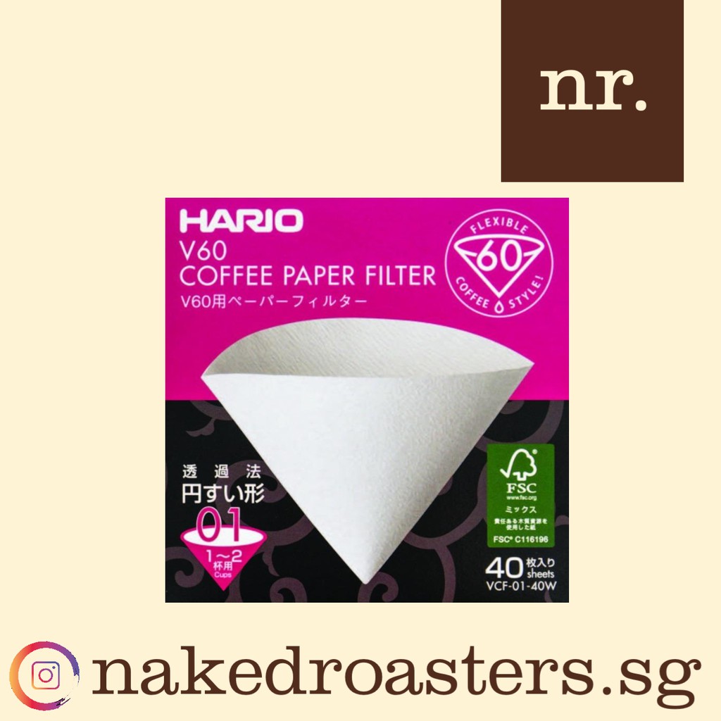 Hario V60 Paper Filter 01 W + FREE Coffee Sample | Shopee Singapore