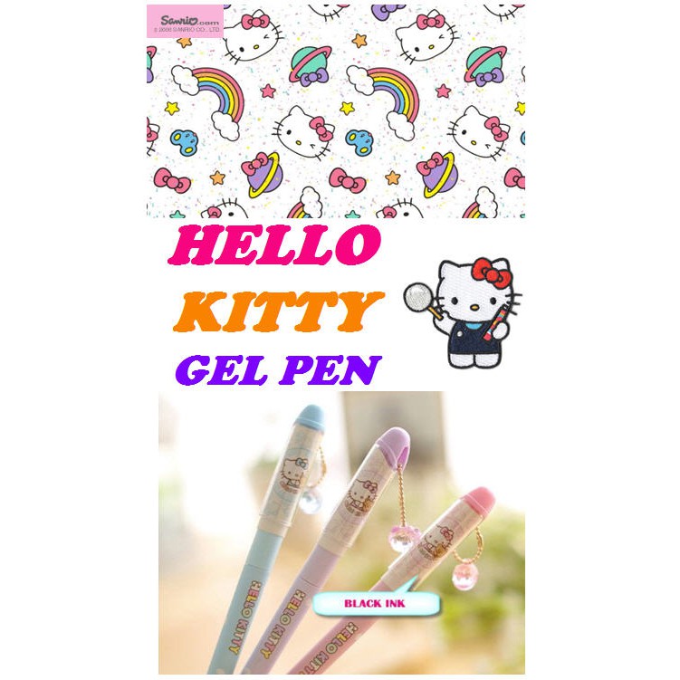 HELLO KITTY GEL PEN*ORIGINAL*SANRIO*CUTE*FANCY*STATIONERY*PEN*BLACK INK ...