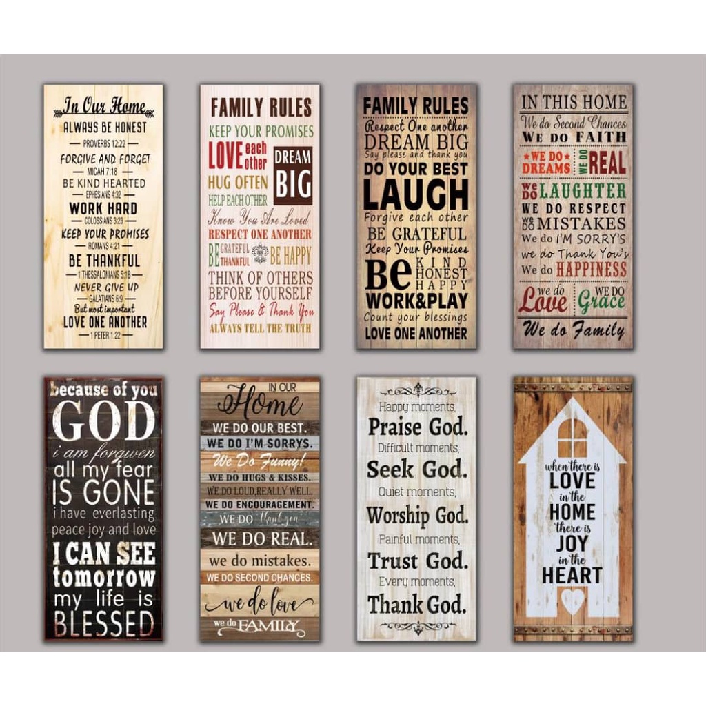 MDF Wooden Wall Plaque * 18cm x 40cm * Christian with Bible Verse ...