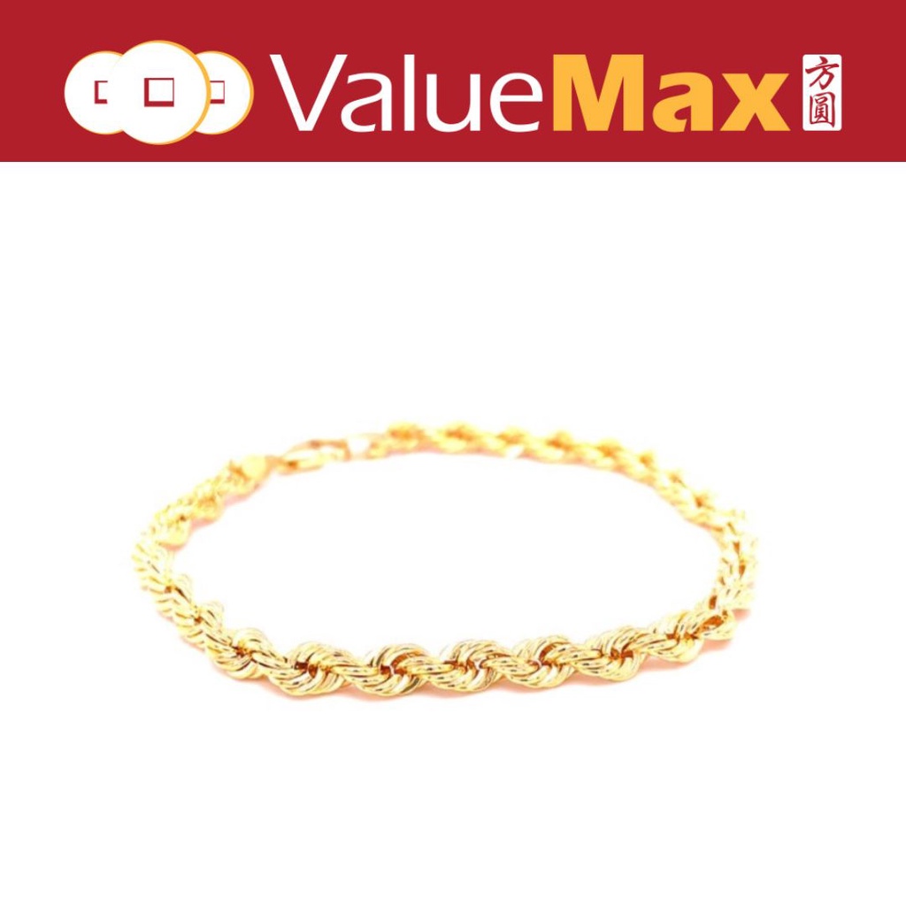 916 Gold Rope Bracelet | ValueMax | 22K Gold Rope Bracelet | 2.75g ...