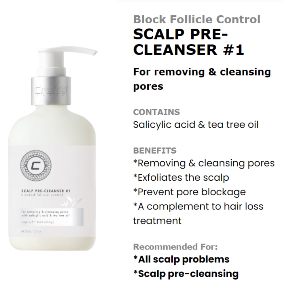 CRAFT SCALP CARE |SCALP CLINIC|PRE-CLEANSER|DHT FACTOR| FLAKY RID ...