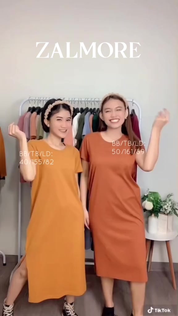 Zalmore Basic Midi Dress with Slit Premium Cotton | Shopee Singapore