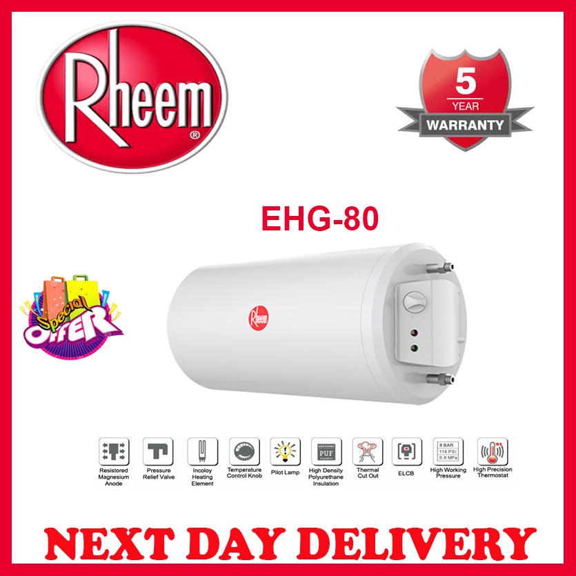 Rheem EHG-80 Horizontal Storage Water Heater | 80 Litres |Singapore ...