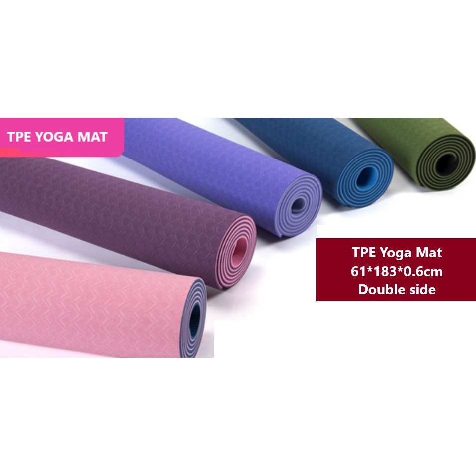 TPE Yoga Mat, SG seller, various colour, Free bag and strap | Shopee ...