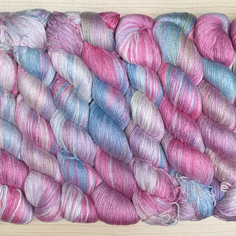Chinese Bamboo Knitting yarn "Barbie" handdyed ombre yarn small ply ...