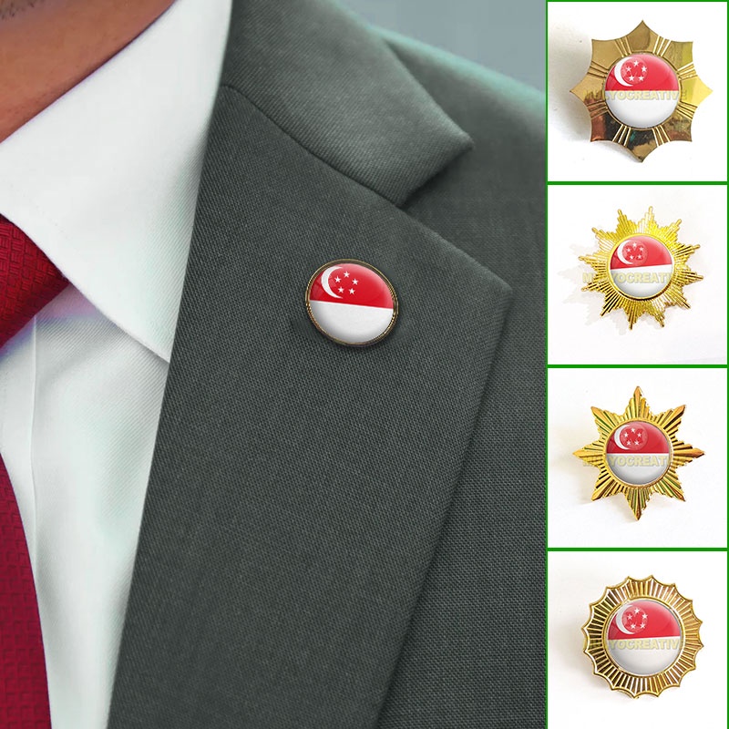 Singapore Collar Pin All Models Singapore Brooch Resin Coated Singapore ...