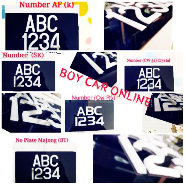 UNIVERSAL NORMAL CRYSTAL CAR NUMBER PLATE (BUAT SIAP) | Shopee Singapore