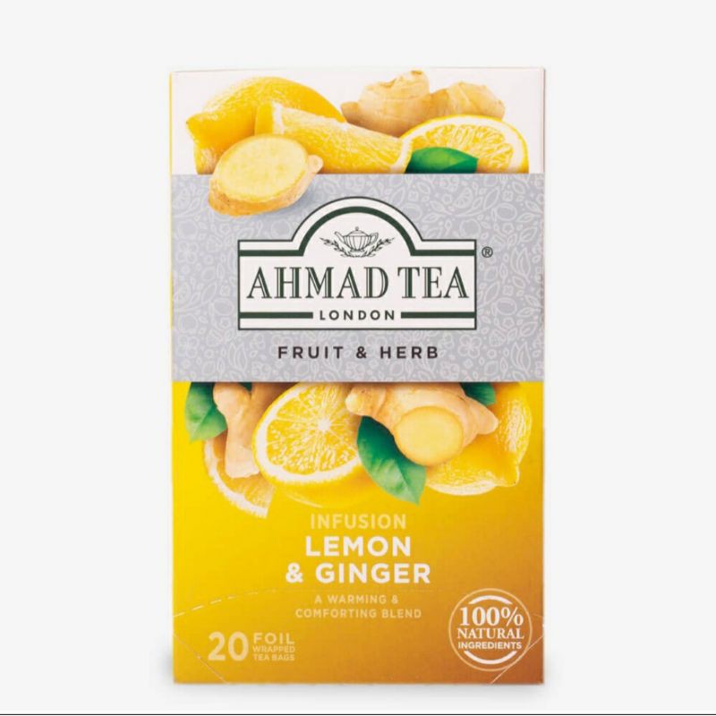 AHMAD TEA LONDON LEMON & GINGER/ TEH LEMON & HALIA AHMAD TEA LONDON ...