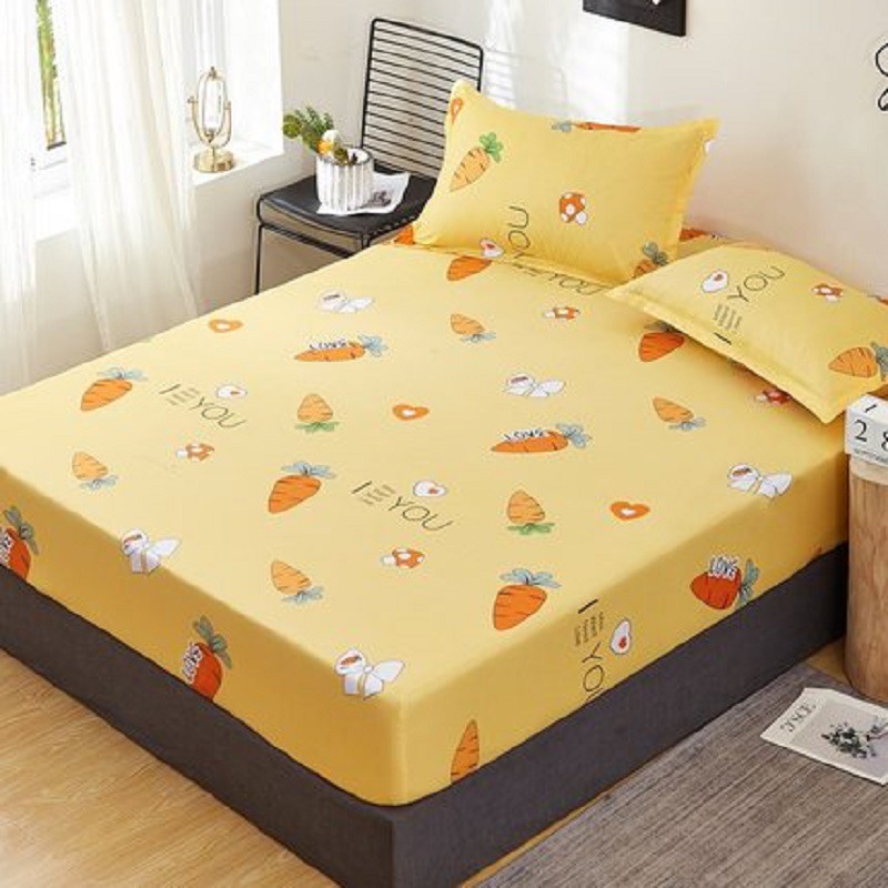 Single/Queen Size/CADAR TILAM/Fitted Bedsheet With Rubber Bedding Set ...