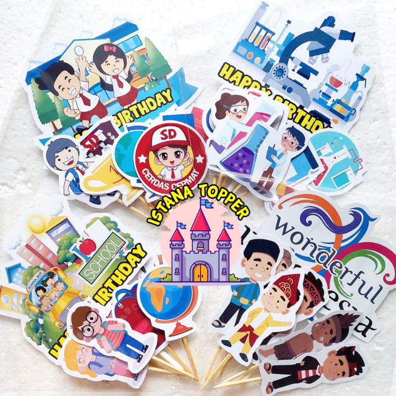 Cake Topper Standard Themes For Elementary School Children, Laboratory ...