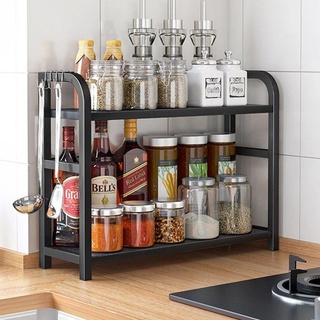Stainless steel kitchen shelf table top seasoning multi-layer storage ...