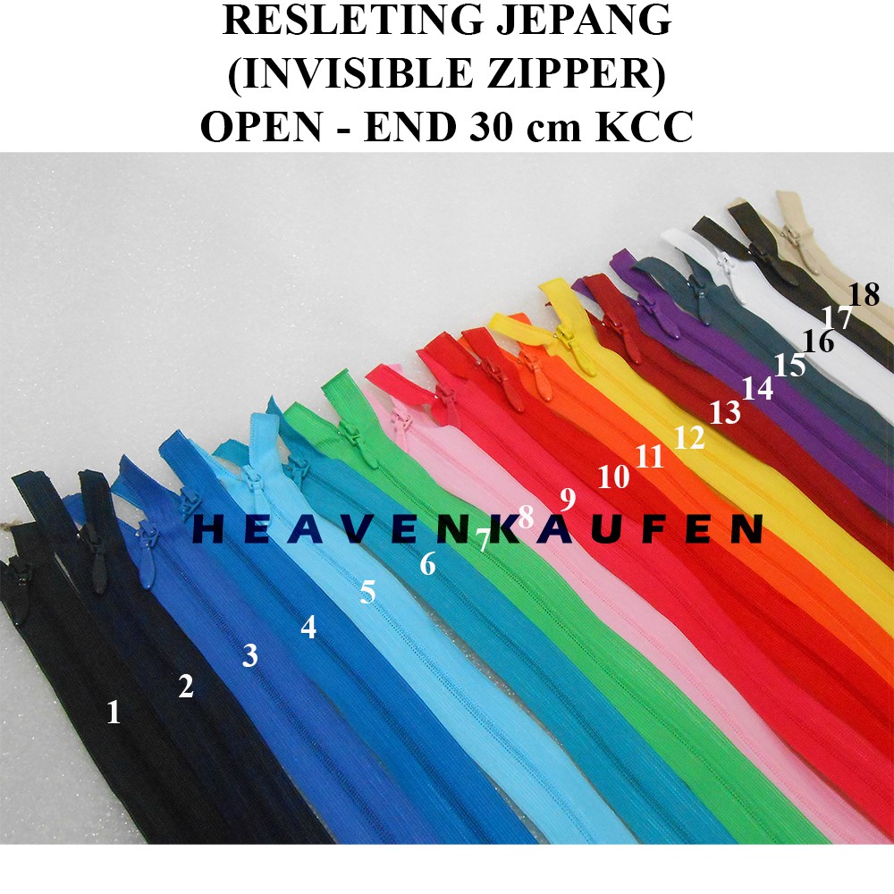 Japanese Zipper KCC Invisible Zipper/ 30 cm Open - Detachable (Open ...