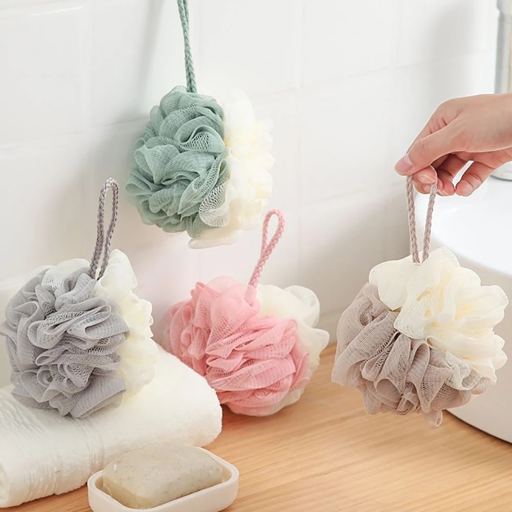 Soft Shower Mesh Foaming Sponge Body Scrub Exfoliating Back Brush Skin