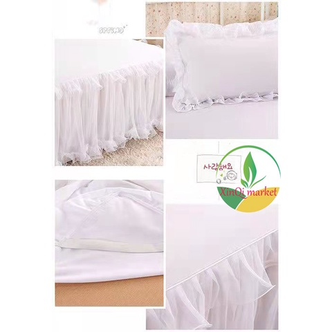 dust-proof Cadar Pengantin Ropol 3 in 1 bed skirt bedsheet CADAR ...