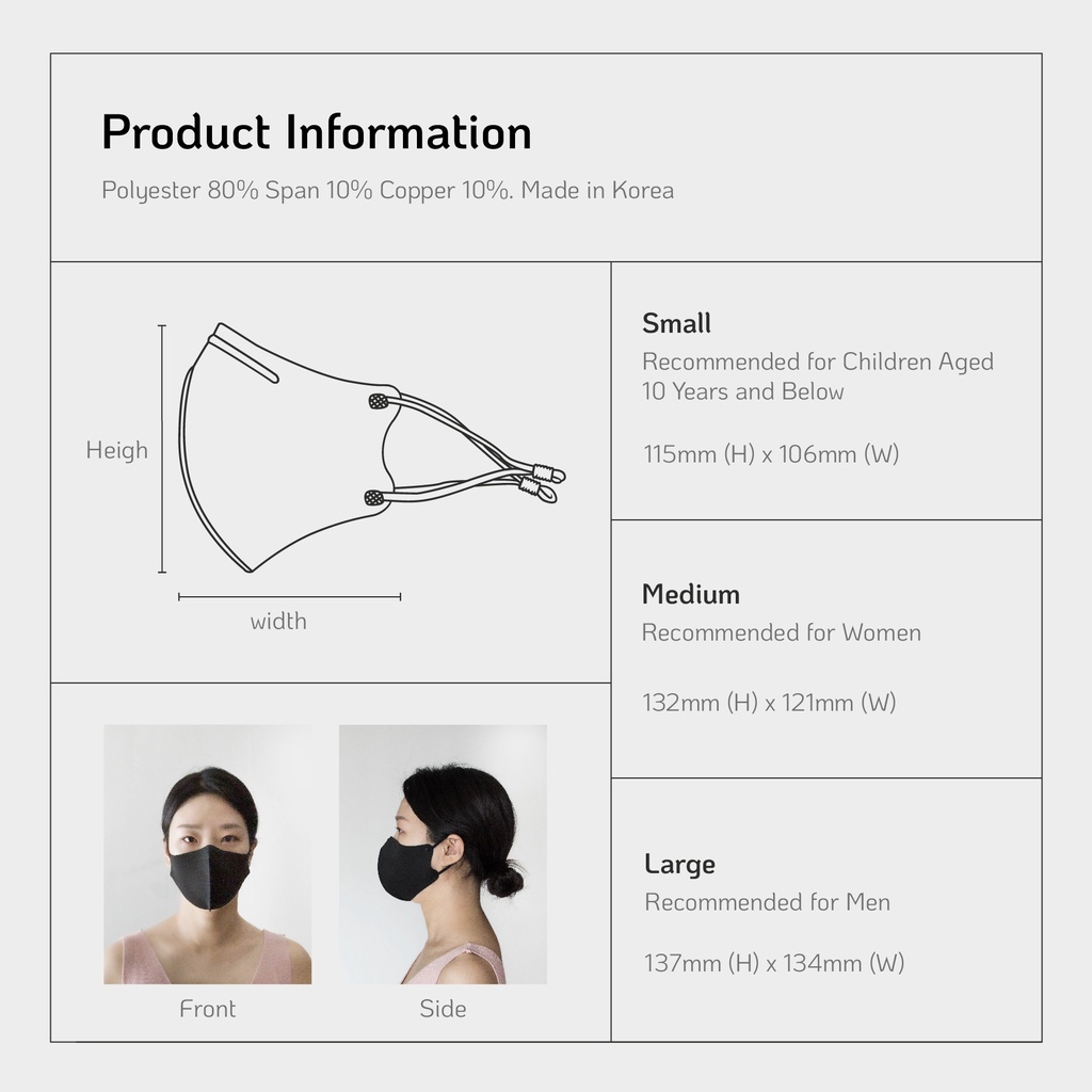 Bulbul Copper Face Mask | 99.9% Antibacterial | Anti-odour ...