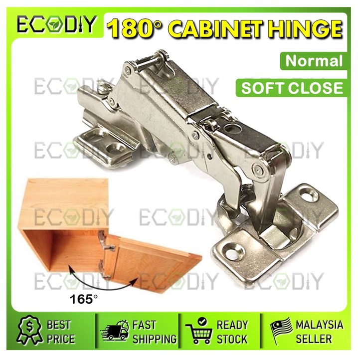 ECODIY 180 Degree Soft Close Cabinet Door Hinge 35mm Diameter for ...