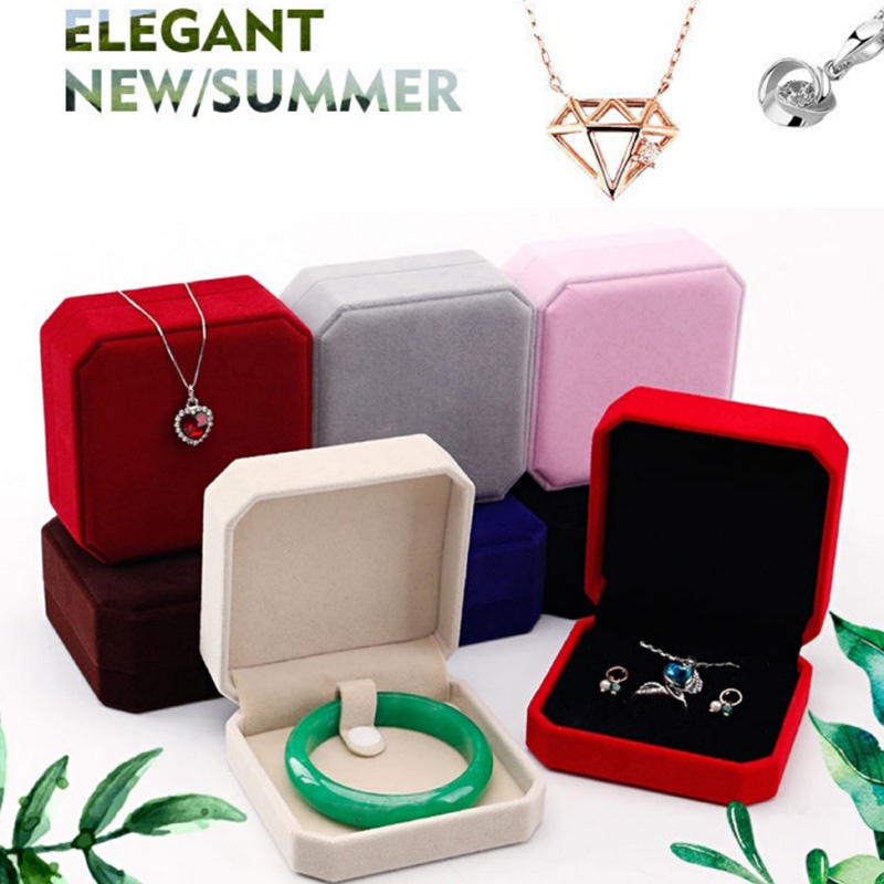 Flannel Jewelry Box Ring Necklace Earring Bracelet Box Wedding Three ...