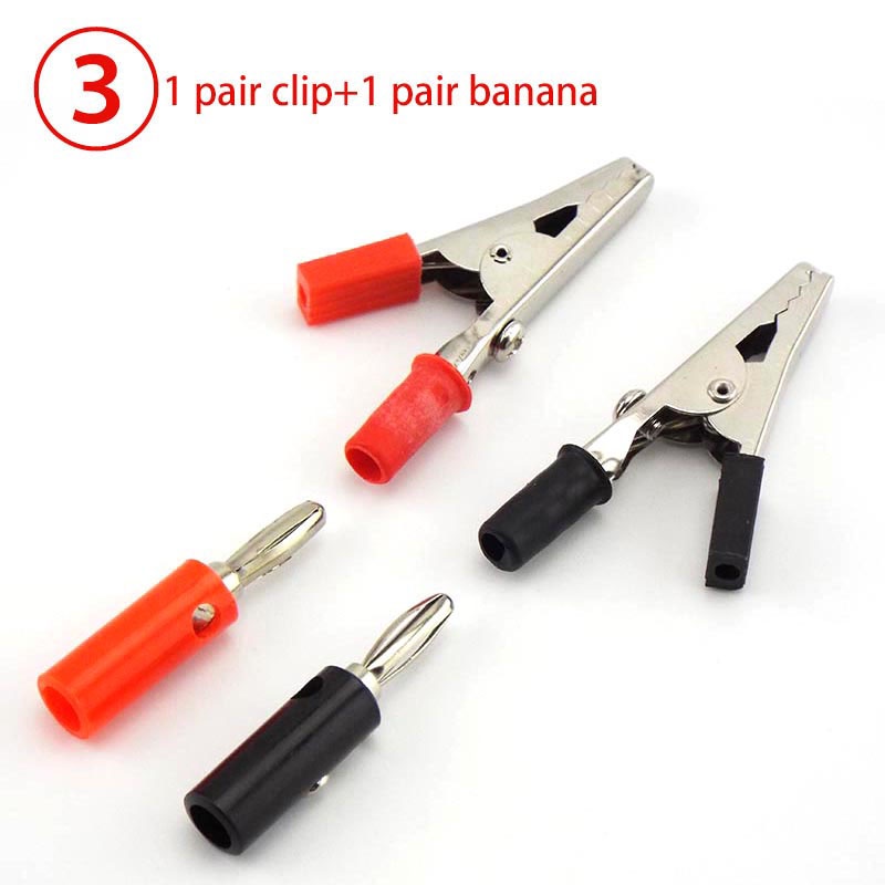 4mm Electric DIY Banner Plug and Crocodile Clamp Probe Alligator Clip ...