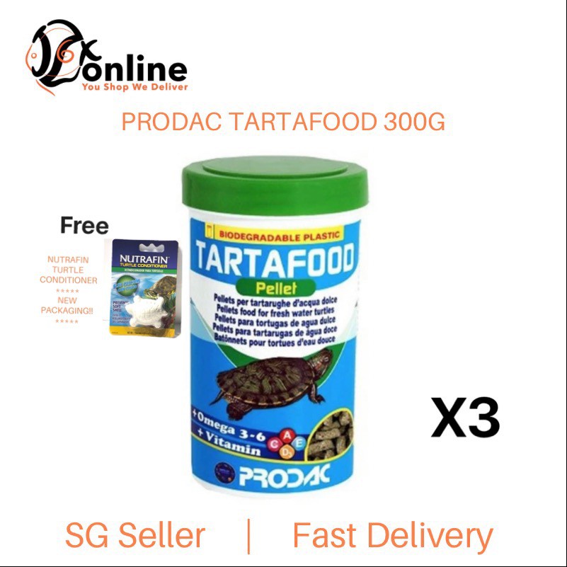 PRODAC Tartafood Pellet 1200ml (350g) ** FREE NUTRAFIN Turtle Water ...