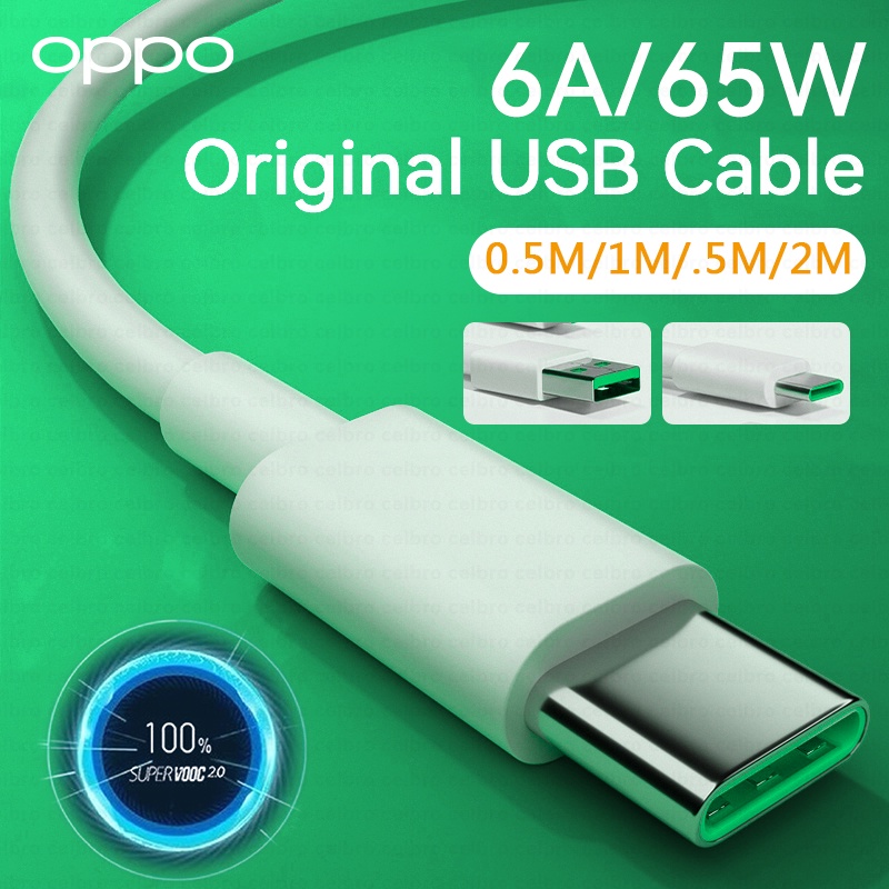 【fast shipping】2M OPPO 65W 6A 5A Original Type C Cable Supervooc USB C ...
